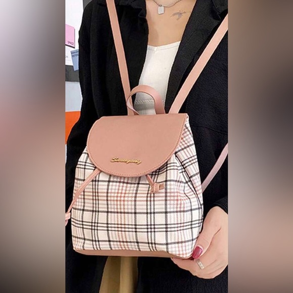 sunnycity | Bags | New Plaid Pattern Letter Design Drawstring Flap ...